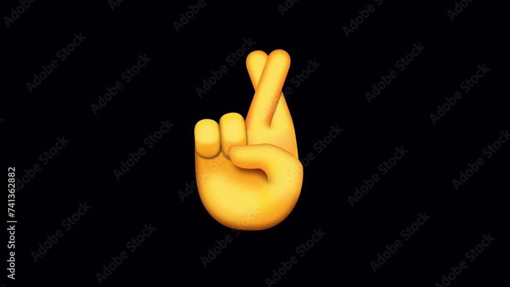 Vídeo do Stock: Crossed Fingers Emoji Animated on a Transparent ...