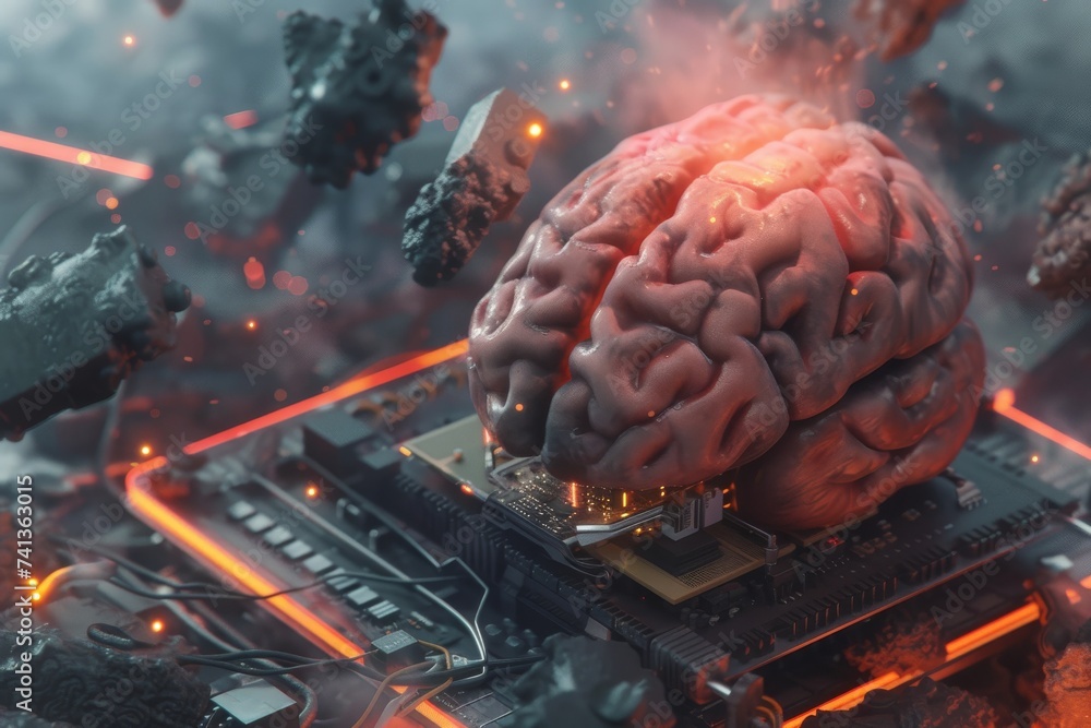 AI Brain Chip krypton laser. Artificial Intelligence ct reconstruction ...