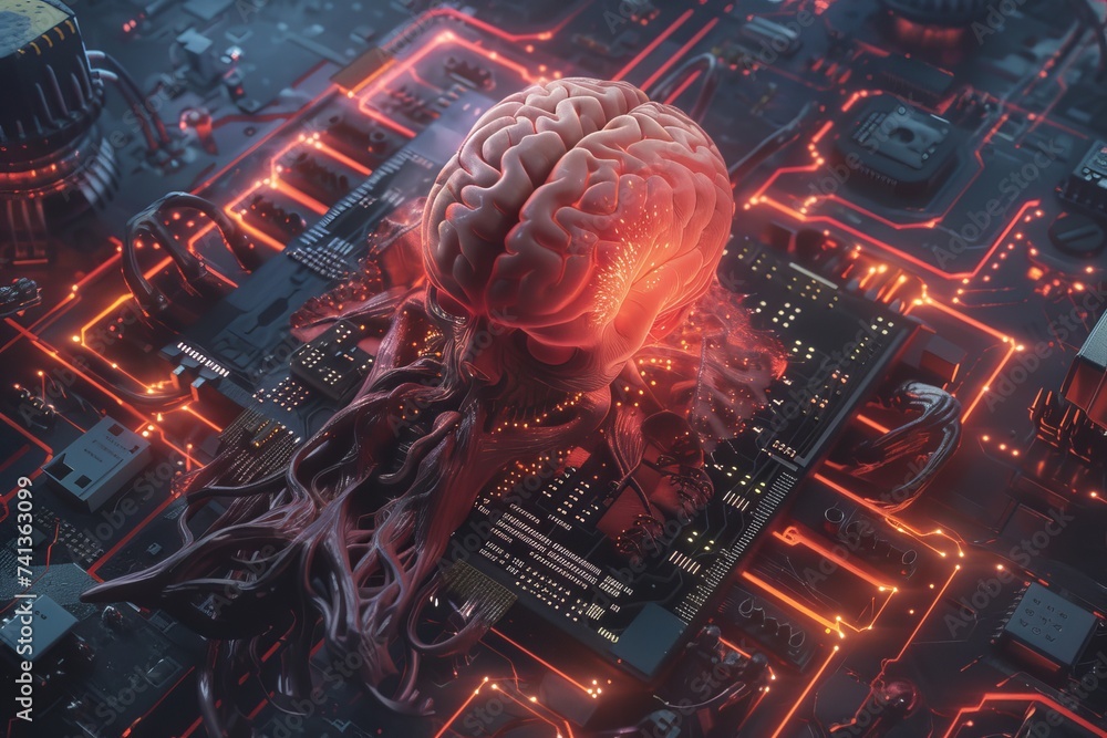 AI Brain Chip data replication. Artificial Intelligence spc mind xai ...