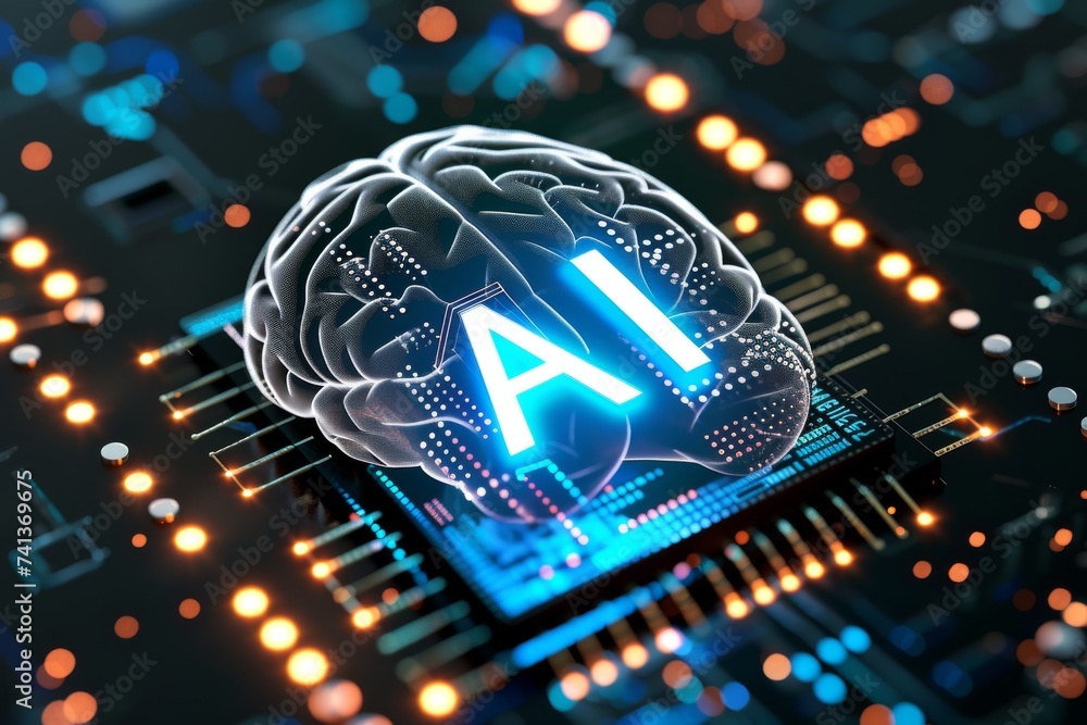 AI Brain Chip well being. Artificial Intelligence cognitive training ...