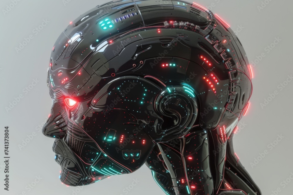 AI Brain Chip laser pointer. Artificial Intelligence flip chip packaging mind psychic energy ...