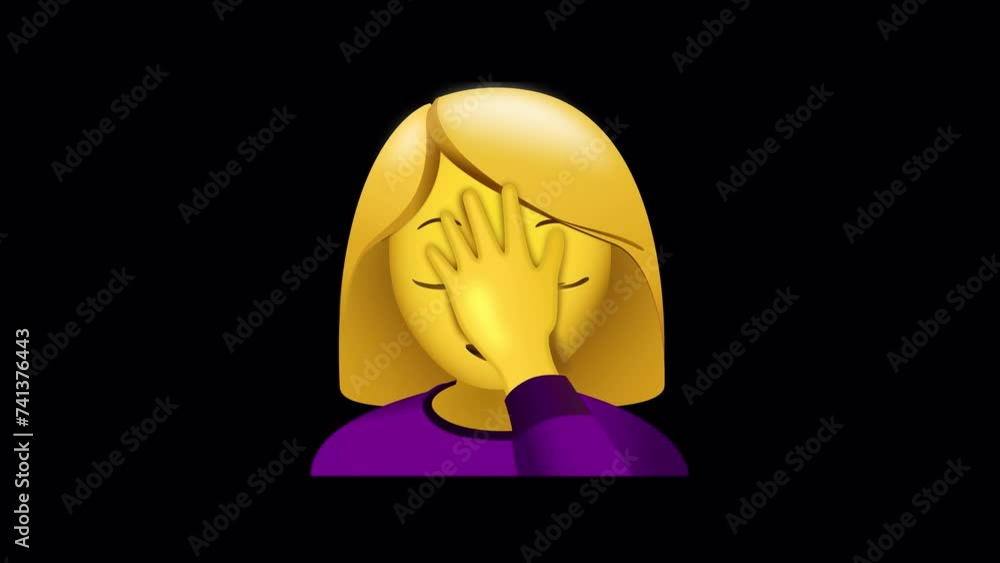 Vídeo do Stock: Woman Facepalming Emoji Animated on a Transparent ...