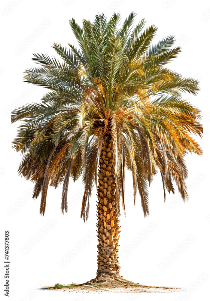 Date Palm tree (Phoenix dactylifera), isolated on a transparent ...