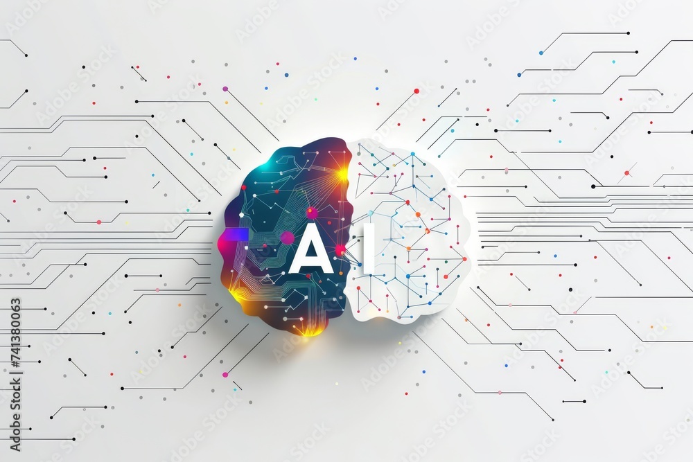 AI Brain Chip dynamic ram. Artificial Intelligence mental balance mind ...