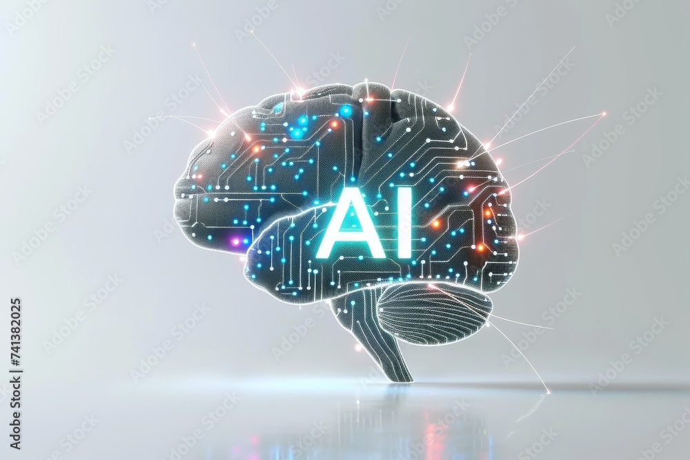 AI Brain Chip gan. Artificial Intelligence semiconductor materials mind ...