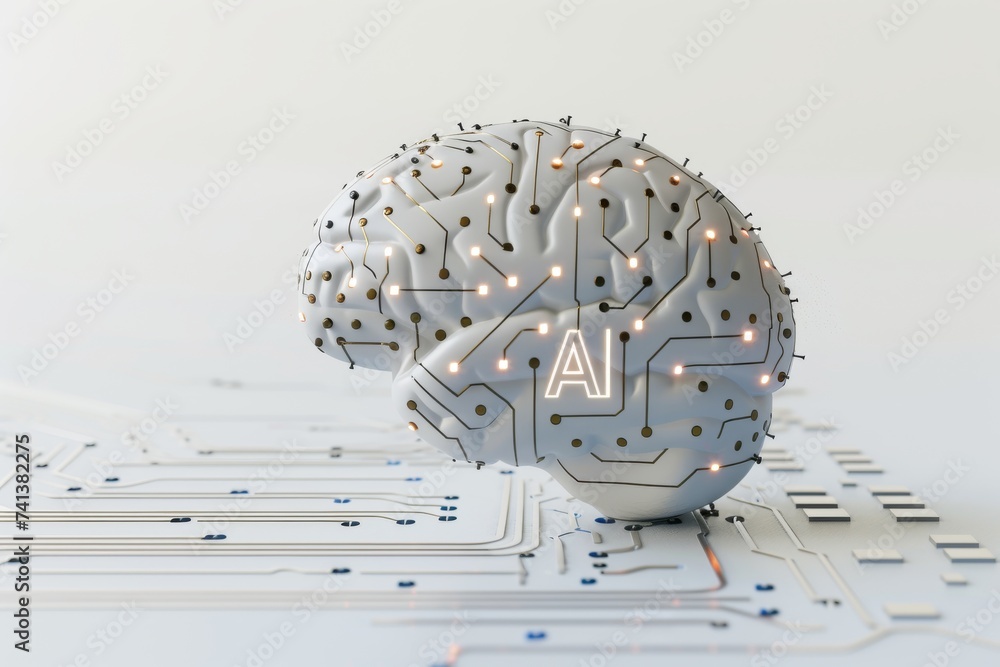 AI Brain Chip ventral attention network. Artificial Intelligence led ...