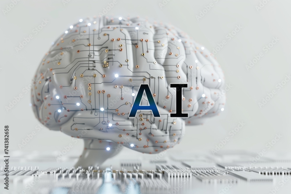 AI Brain Chip visual stimuli. Artificial Intelligence active learning ...