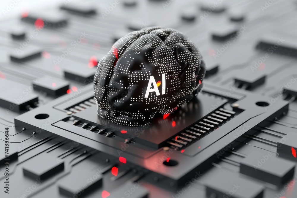 AI Brain Chip filtering. Artificial Intelligence voltage multiplier ...