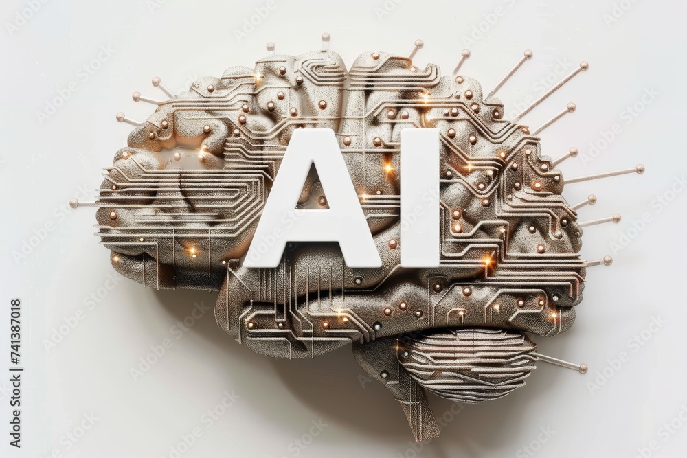 AI Brain Chip visual aid. Artificial Intelligence epinephrine mind ...