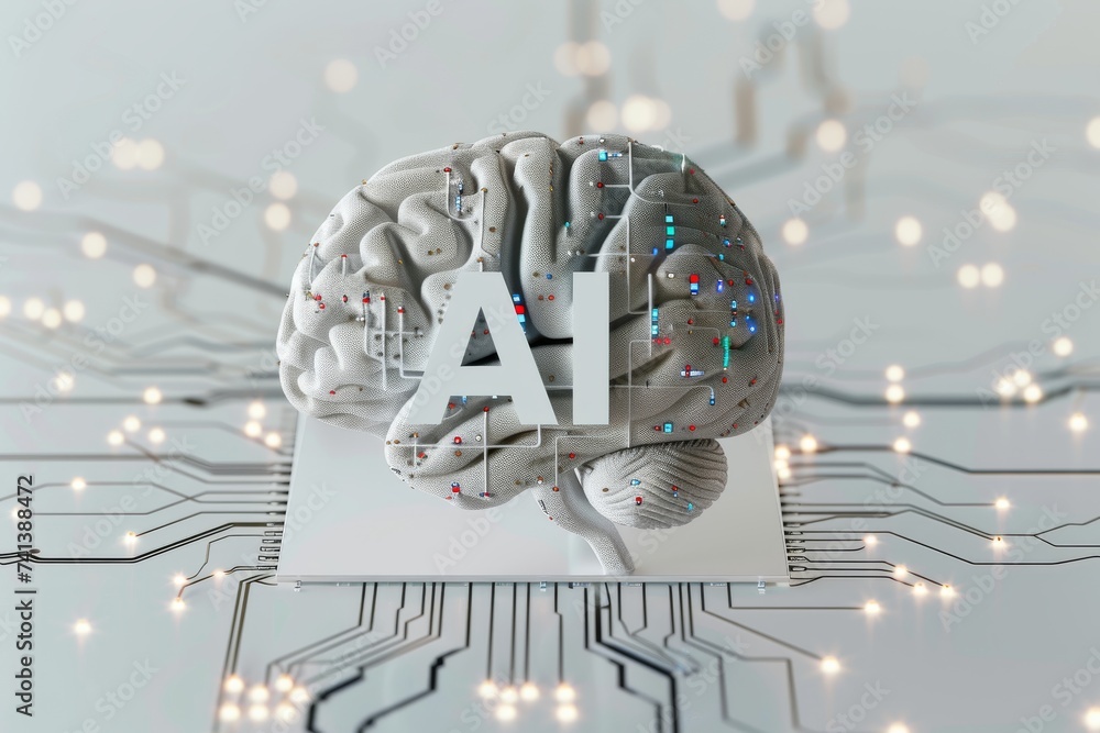 AI Brain Chip pet. Artificial Intelligence ai predictive analytics mind ...
