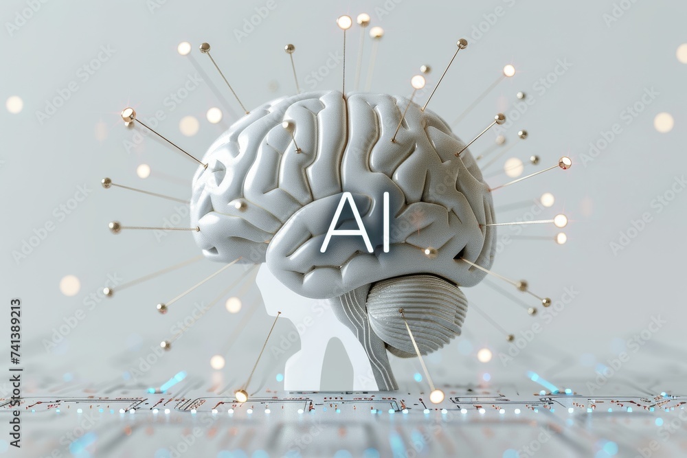 AI Brain Chip memory profile. Artificial Intelligence purkinje neurons ...