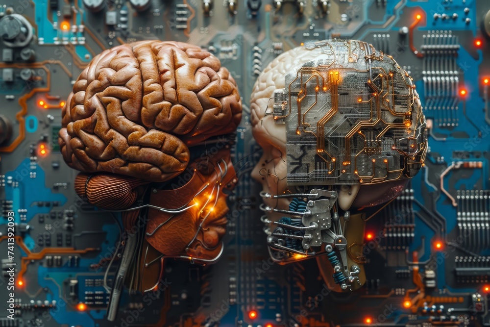 AI Brain Chip self awareness. Artificial Intelligence cloud training ...