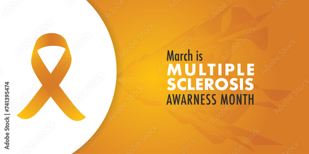 Orange awareness ribbon. Multiple sclerosis ribbon. Multiple sclerosis ...