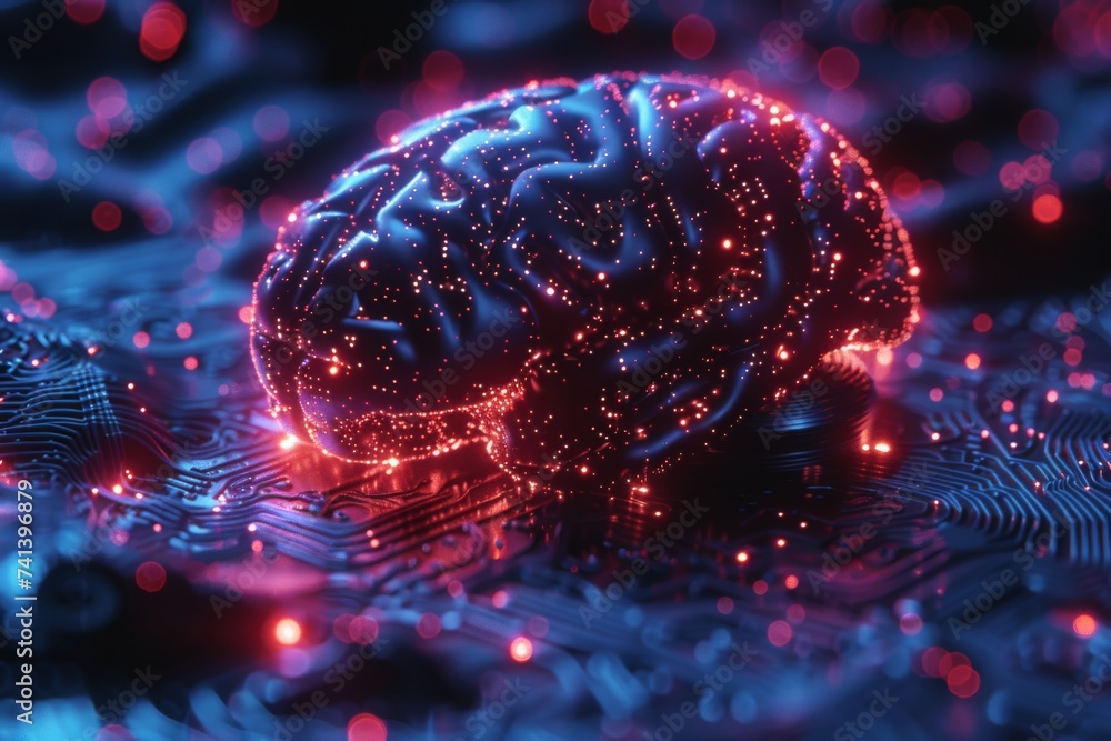 AI Brain Chip igbts. Artificial Intelligence die shrinking mind health ...