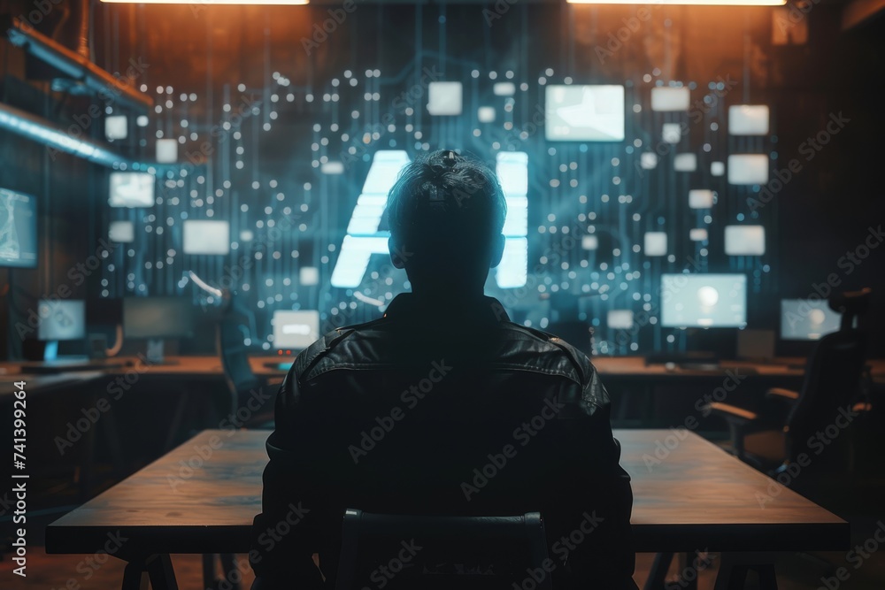 AI Brain Chip neurotransmitter vesicles. Artificial Intelligence neon ...