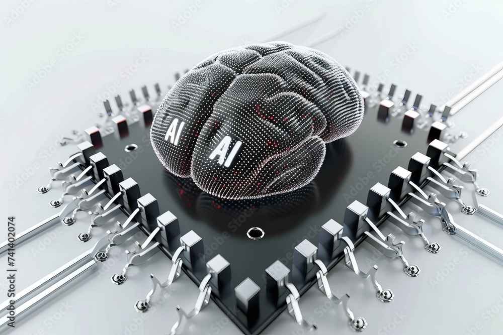 AI Brain Chip superscalar execution. Artificial Intelligence finfet ...