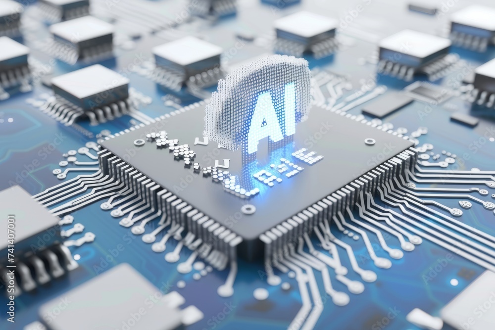 AI Brain Chip long short term memory. Artificial Intelligence octa core ...