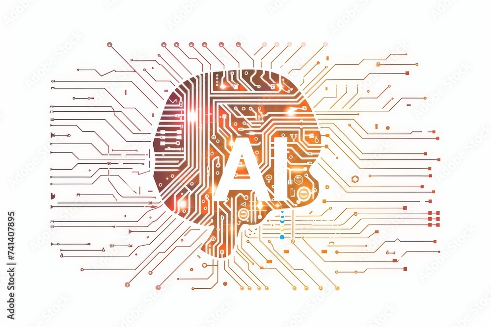 AI Brain Chip brain implants. Artificial Intelligence nanotextiles ...