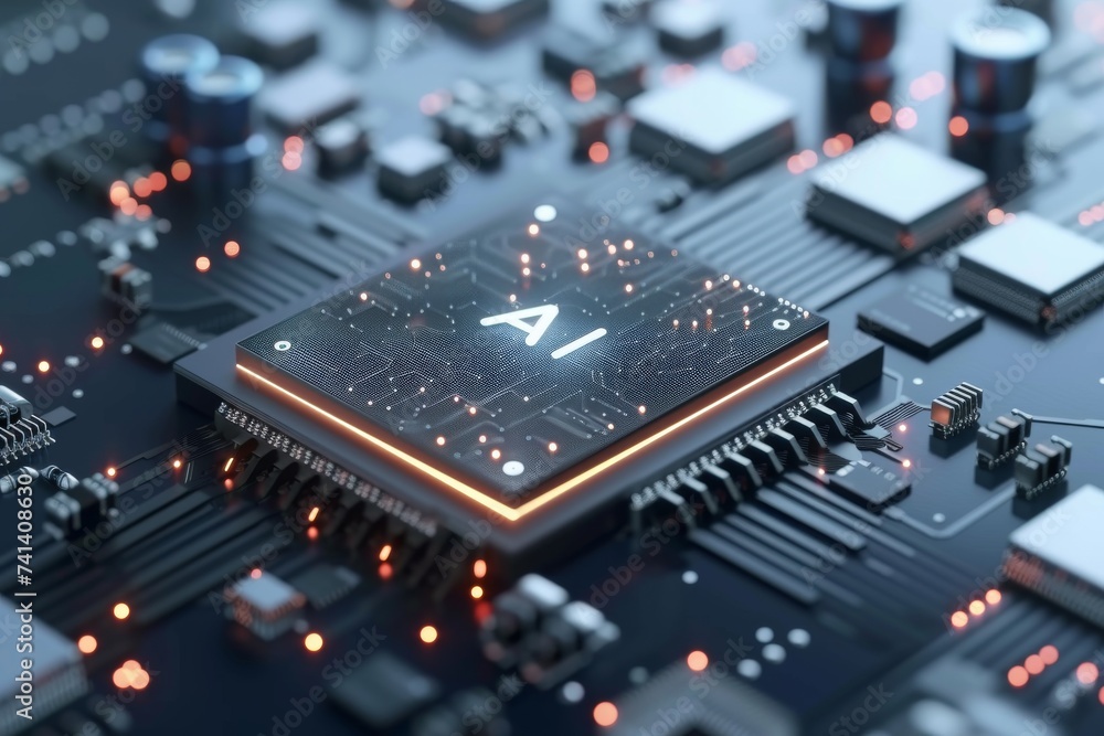 AI Brain Chip concussion. Artificial Intelligence fmri mind model ...