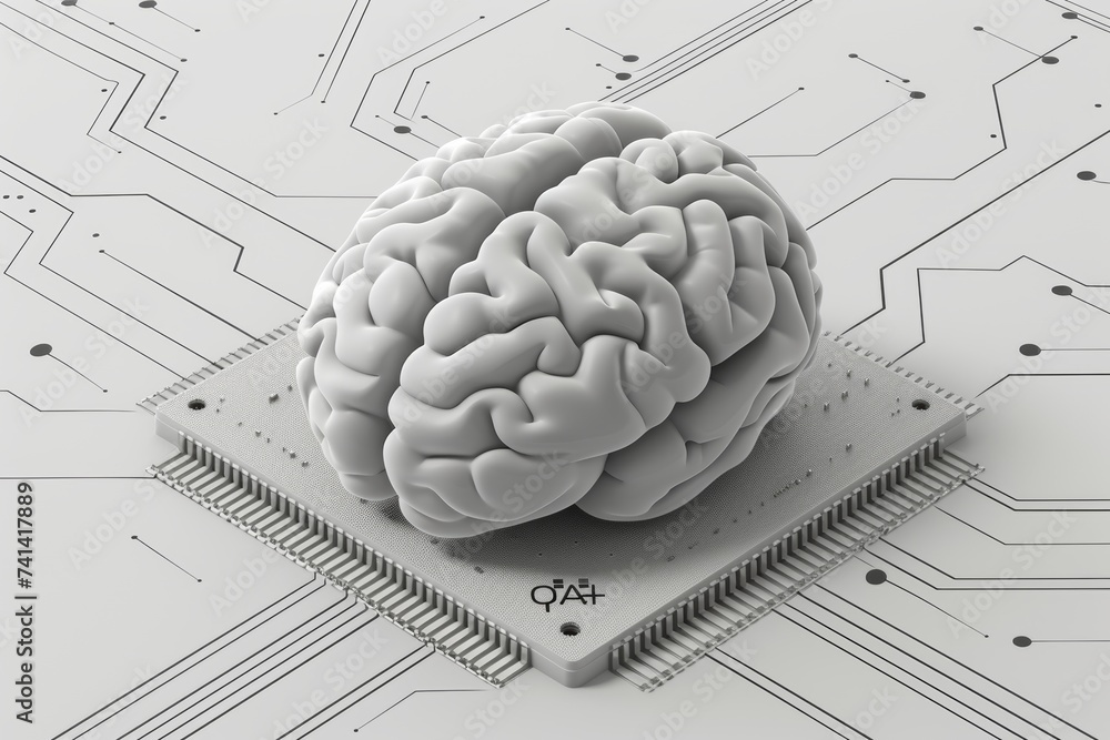 AI Brain Chip quantum artificial intelligence. Artificial Intelligence nanomachines mind ...