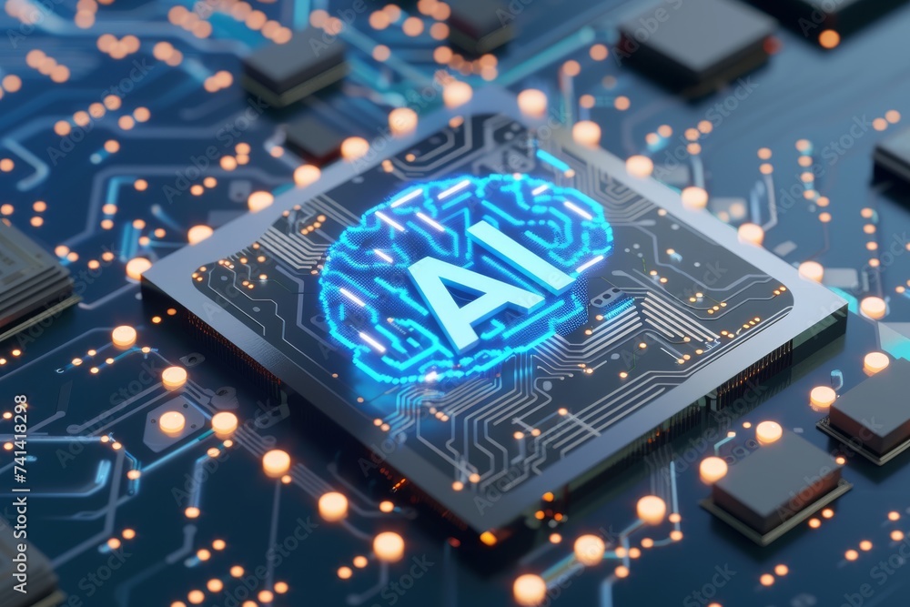 AI Brain Chip quantum dot laser. Artificial Intelligence quantum ...