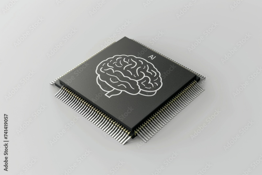 AI Brain Chip task positive network. Artificial Intelligence data ...