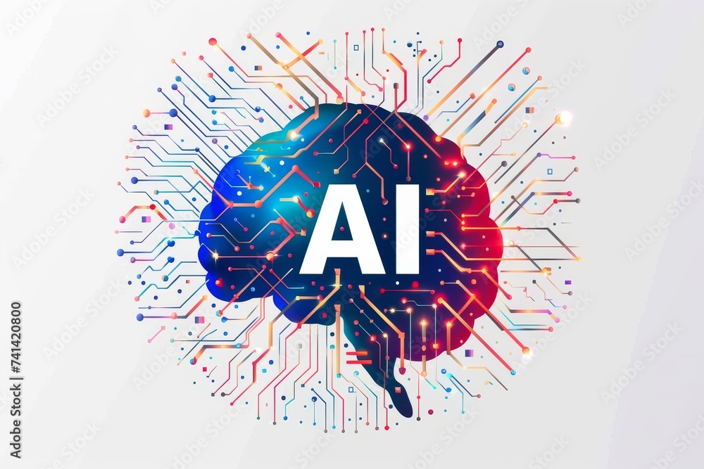 AI Brain Chip visual imagery. Artificial Intelligence cloud native mind ...