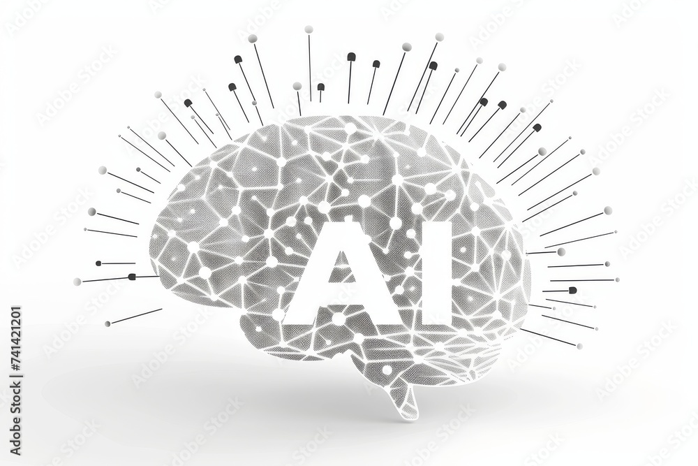 AI Brain Chip brain computer interface integration. Artificial Intelligence thin film deposition ...
