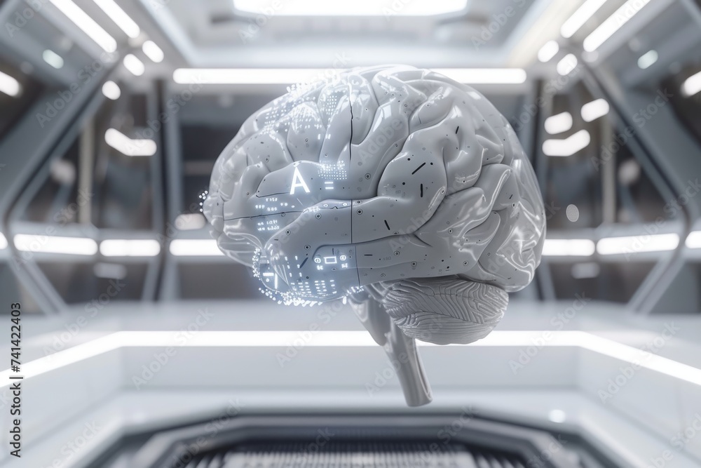 AI Brain Chip ram. Artificial Intelligence cognitive processor mind ...