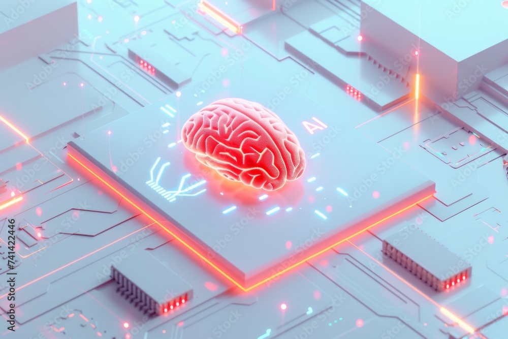 AI Brain Chip ai innovation. Artificial Intelligence neural ...