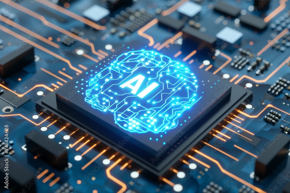 AI Brain Chip neurodevelopment. Artificial Intelligence problem solving mind corpus callosum ...