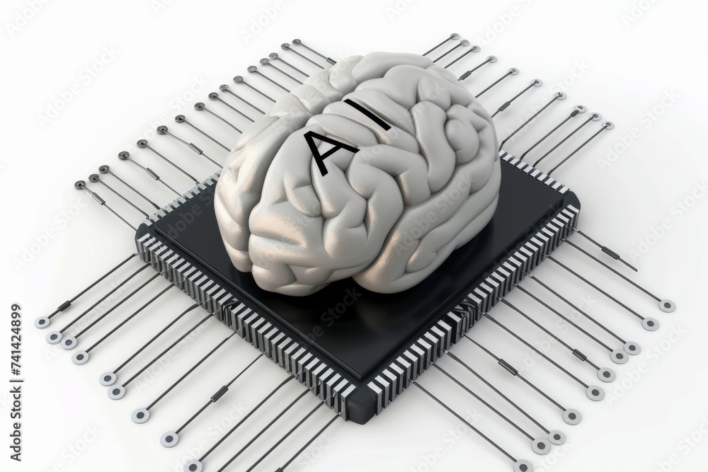 AI Brain Chip dementia. Artificial Intelligence parkinson disease mind ...