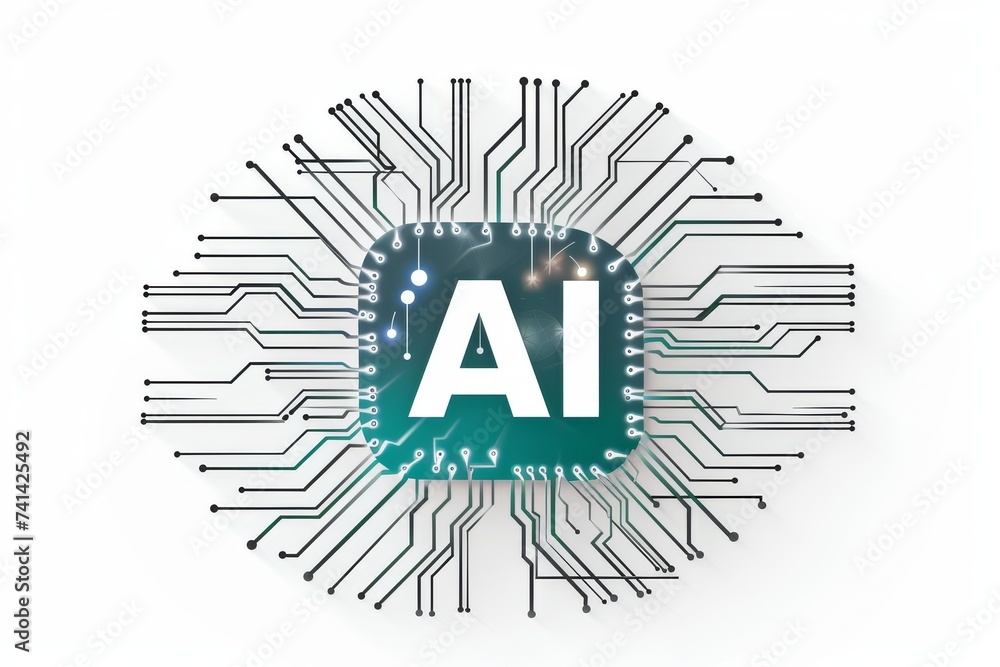 AI Brain Chip ddr3. Artificial Intelligence brain simulation mind ...