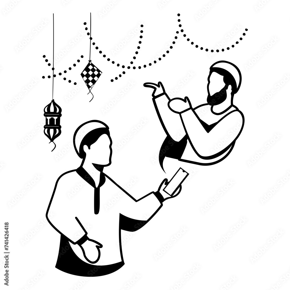 Sharing Eid Greet Messages vector design, Eid al-Azha Eid ul Kabir ...