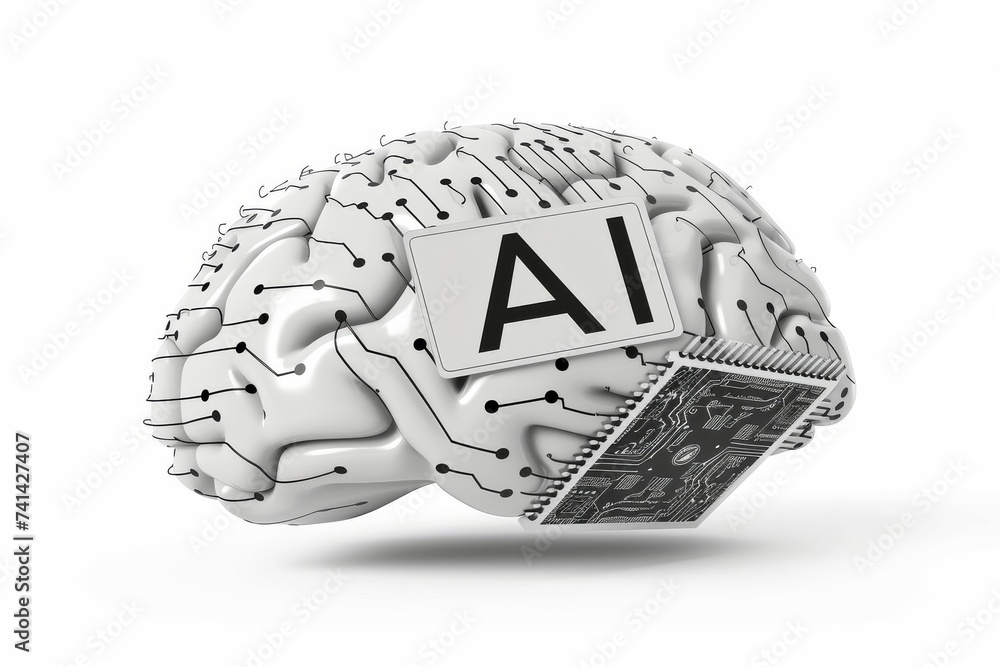 AI Brain Chip output devices. Artificial Intelligence reasoning human ...