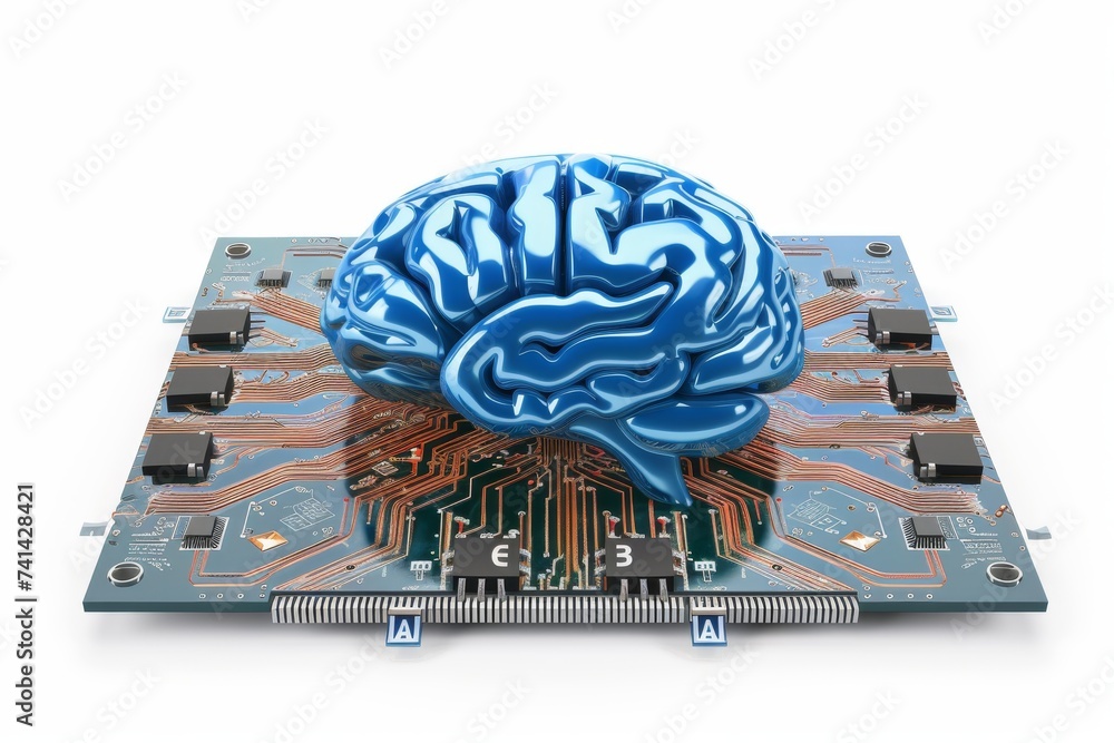 AI Brain Chip static ram. Artificial Intelligence olfactory cortex mind ...