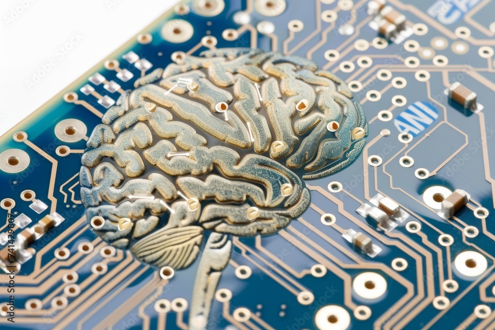 AI Brain Chip mental state. Artificial Intelligence external monitor ...