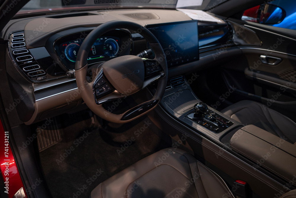 Foto de steering wheel, Interior, cockpit BYD Han EV, ergonomic digital ...