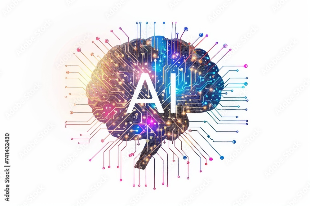 AI Brain Chip neural recording. Artificial Intelligence broca area ...