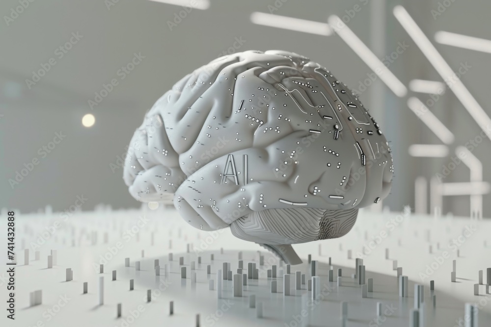 AI Brain Chip visual illusions. Artificial Intelligence cognitive ...