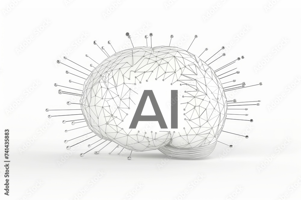AI Brain Chip visionary evolution. Artificial Intelligence neural ...
