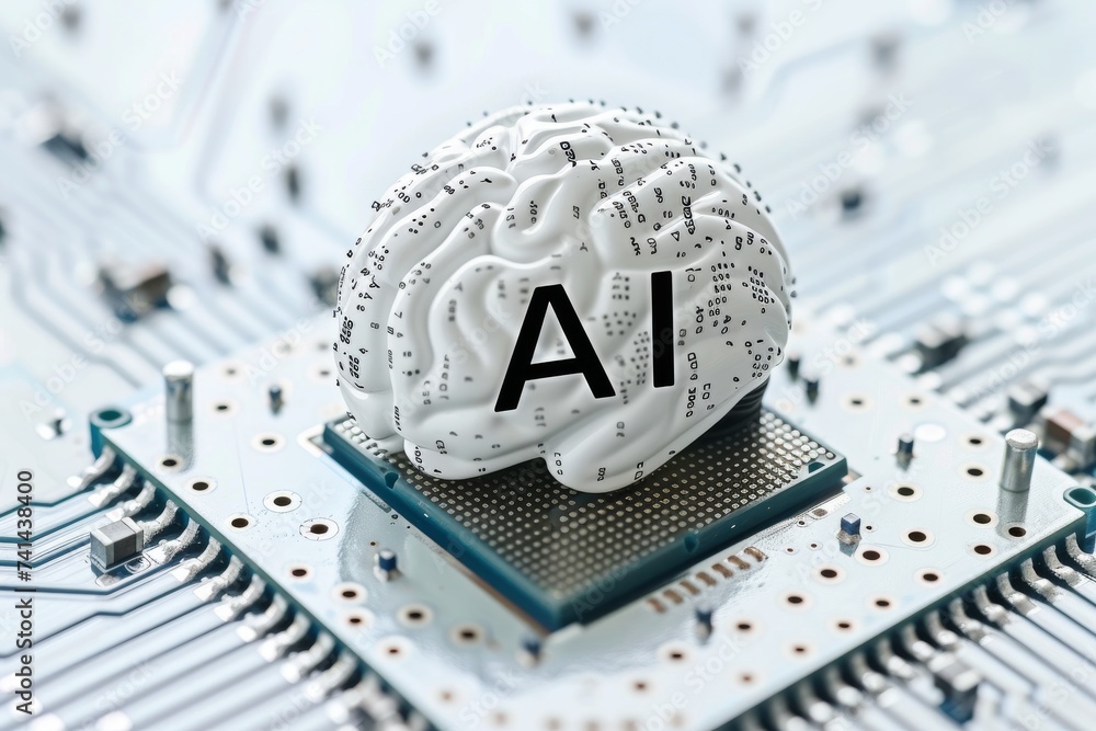 AI Brain Chip visionary vision. Artificial Intelligence mri human ...