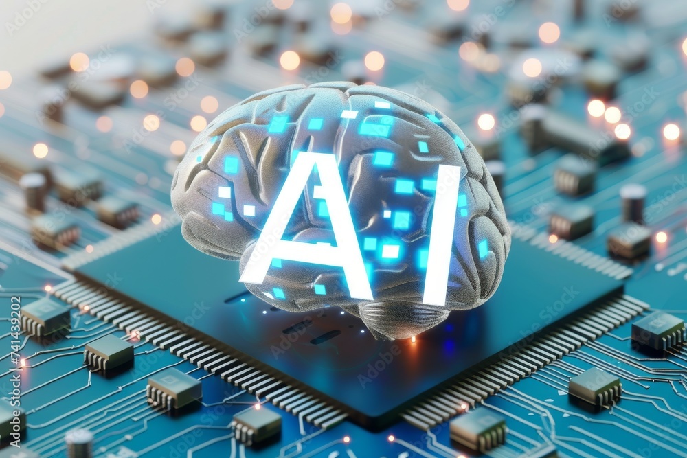 AI Brain Chip neurological disorders support. Artificial Intelligence ...