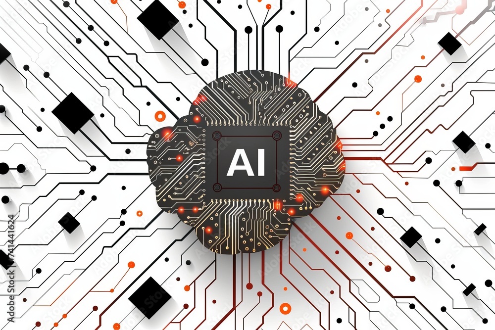 AI Brain Chip megahertz laser. Artificial Intelligence neurofeedback ...