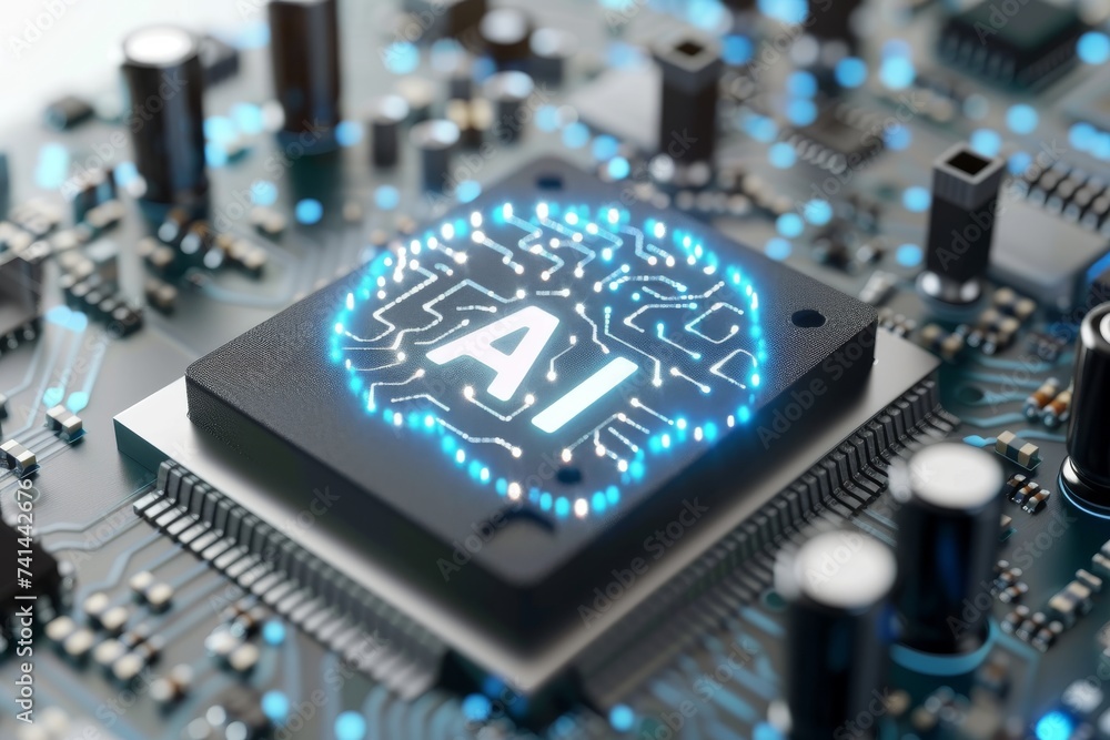 AI Brain Chip cloud training. Artificial Intelligence telemedicine mind ...