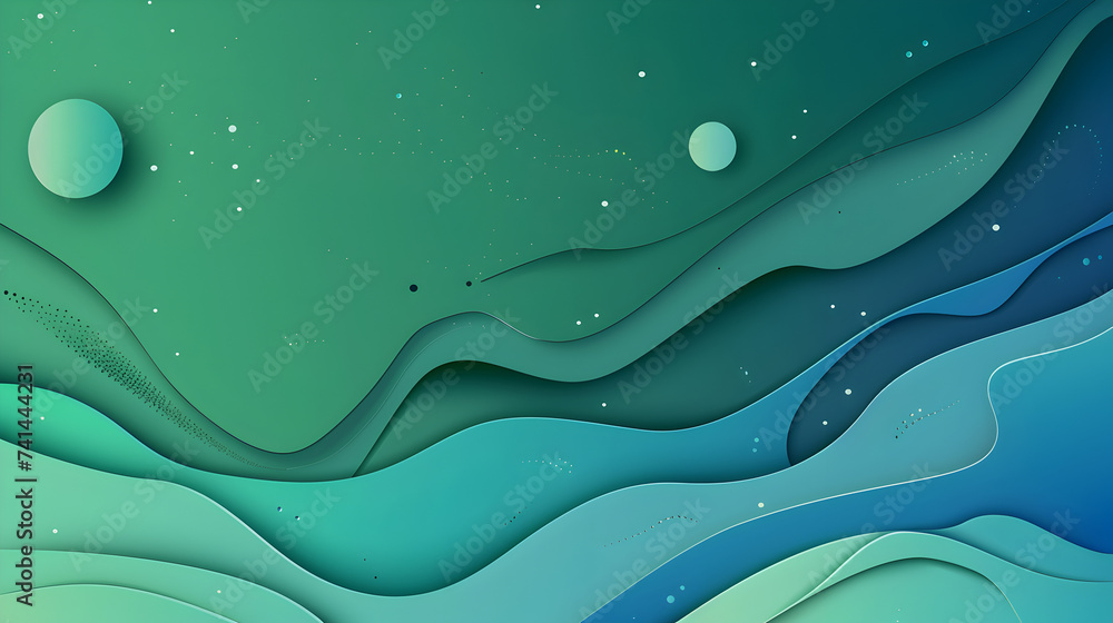 Gradient wavy background, Blue and green modern background for screen ...