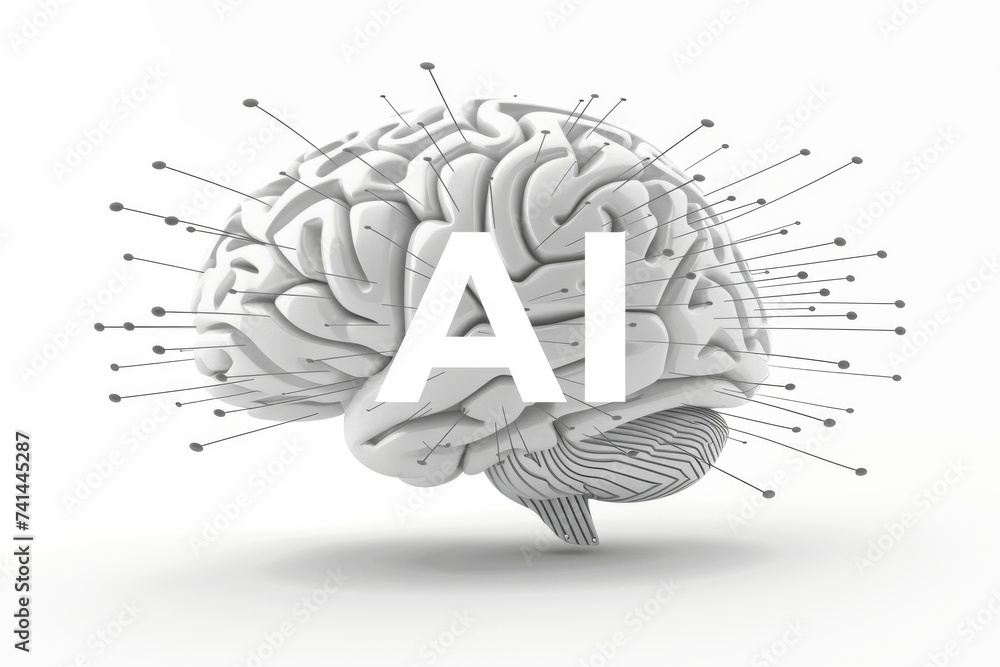 AI Brain Chip chip size. Artificial Intelligence neurotechnology mind ...