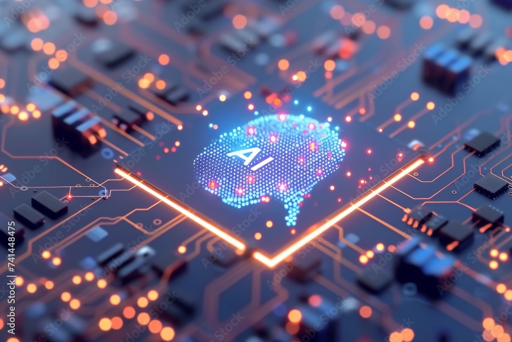 AI Brain Chip neural computing advancement. Artificial Intelligence ...