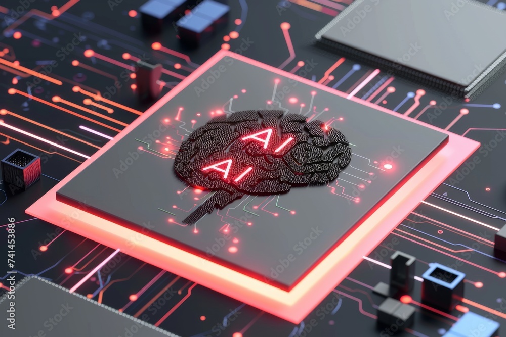 AI Brain Chip deep brain stimulation. Artificial Intelligence brain ...