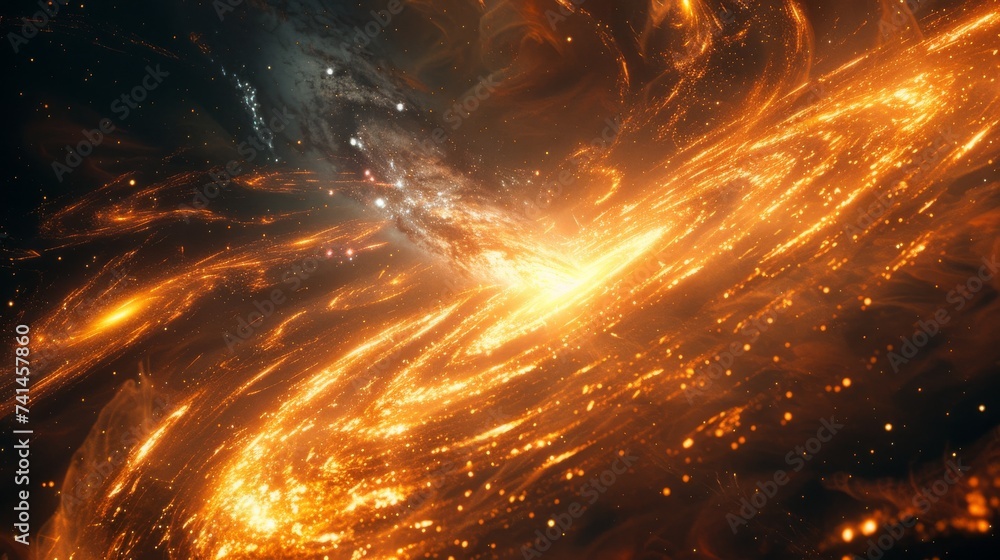 A digital representation of a black hole with a glowing accretion disk ...